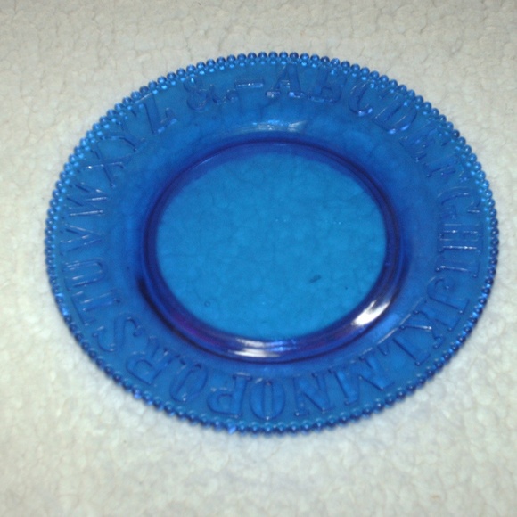 Accents | Antigue Cobalt Blue Childrens Abc Plate | Poshmark